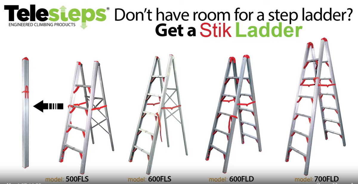 Telesteps 6 ft Double-Sided STIK Step Ladder | 10 ft Reach | Type 1 ...