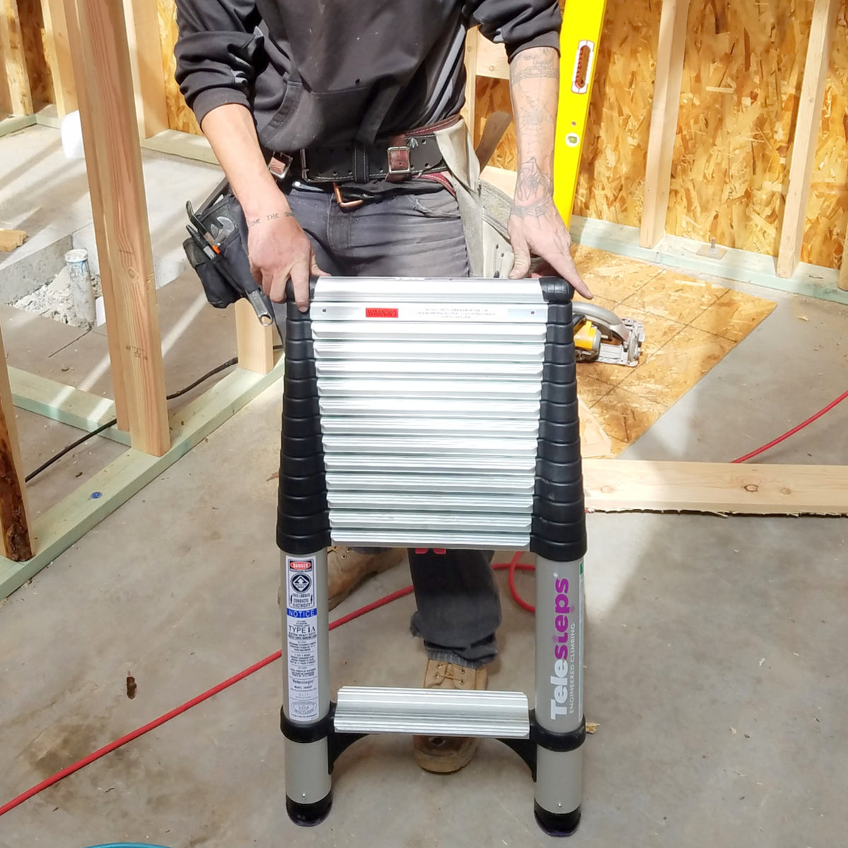 Telesteps 14.5 ft Pro Wide Step Telescoping Extension Ladder | Type 1A ...